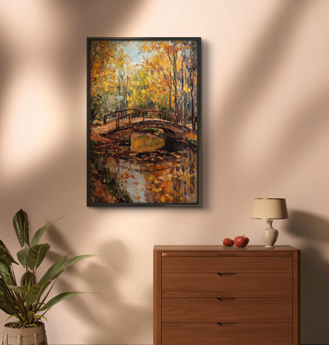 Impressionism Bridge Poster, Claude Monet Wall Art, Framed Vertical ...