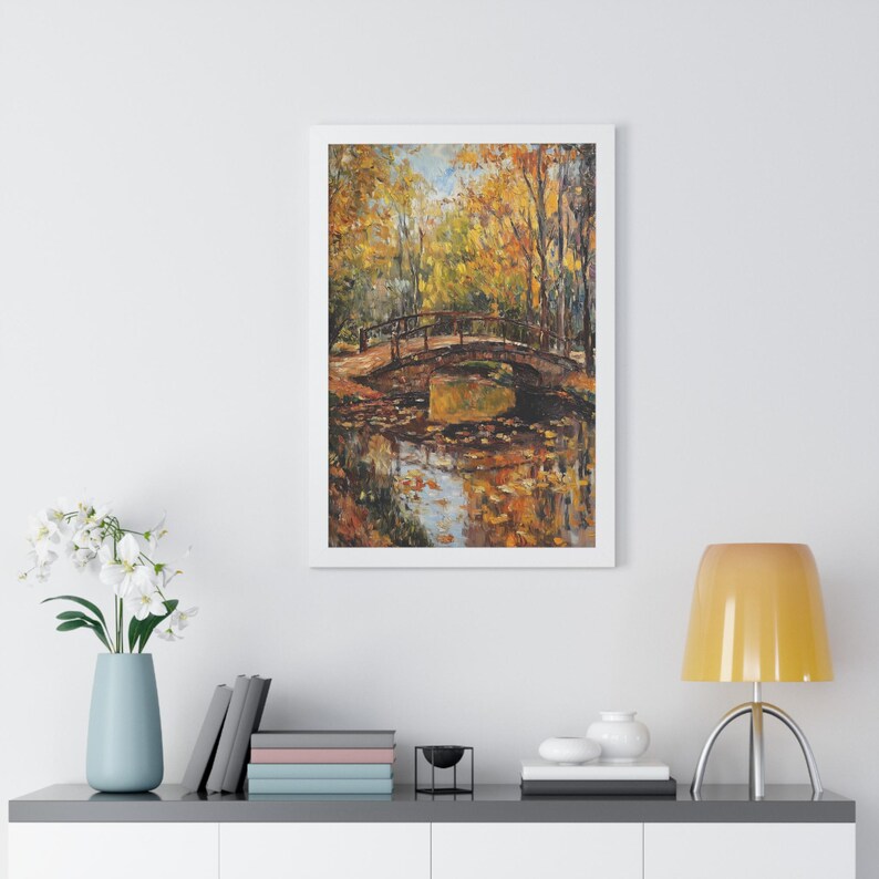 Impressionism Bridge Poster, Claude Monet Wall Art, Framed Vertical ...