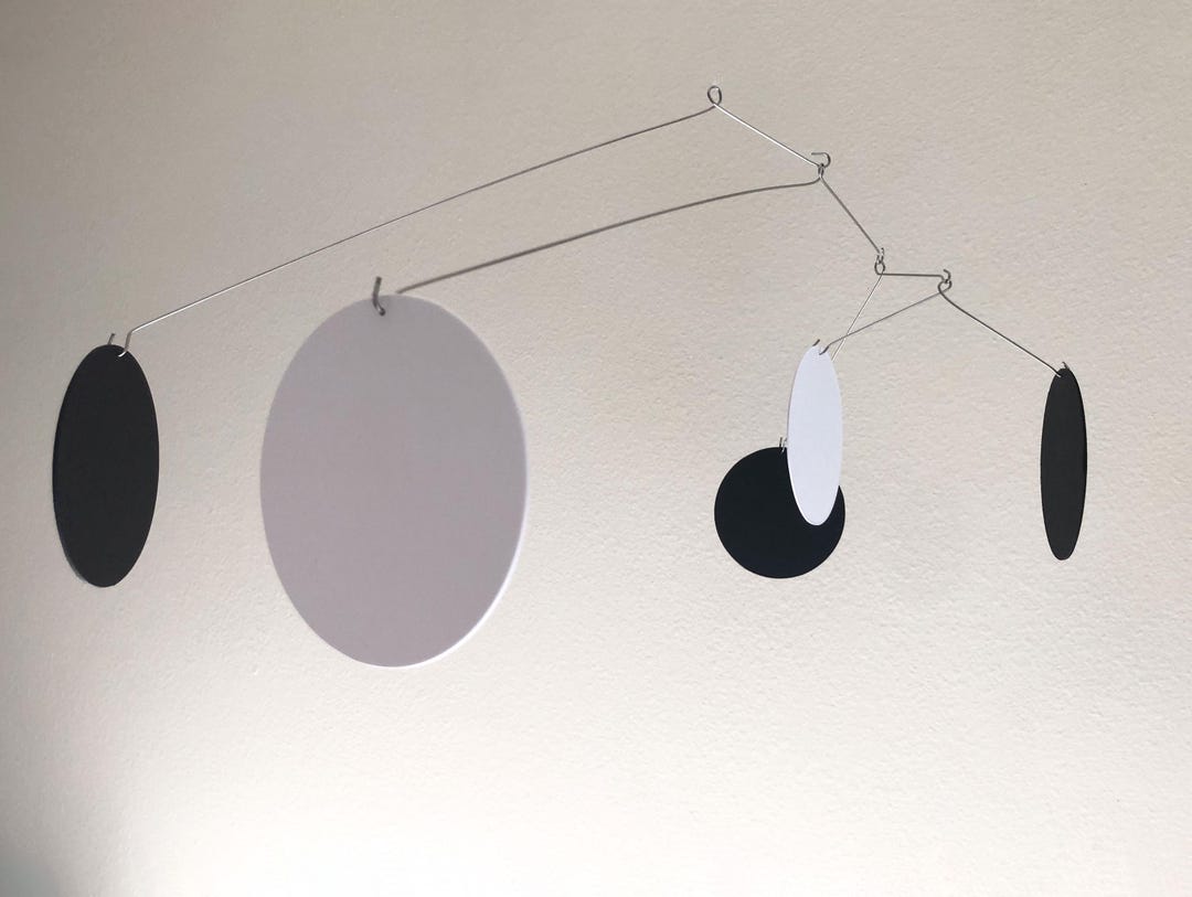 Midcentury Modern Mobile Circles Decor Black and White Mobile Nursery ...