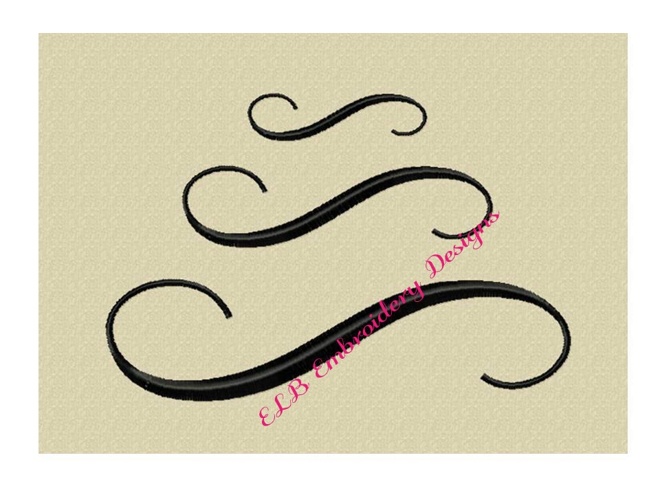 Embroidery Design - Scroll - 3 Sizes - Digital File - Instant Download ...