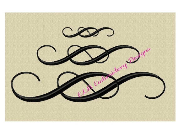 Embroidery Design Knotted Scroll 3 Sizes Digital File | Etsy