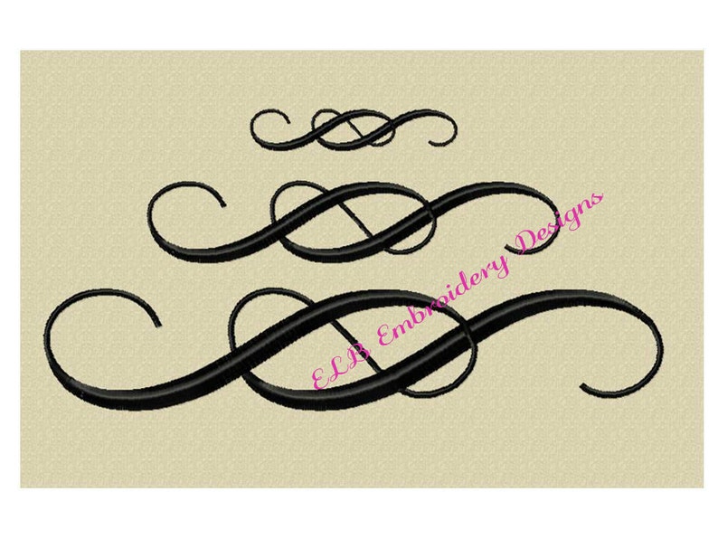 Embroidery Design Knotted Scroll 3 Sizes Digital File - Etsy