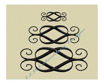 Embroidery Design - Scroll - 3 Sizes - Digital File - Instant Download ...