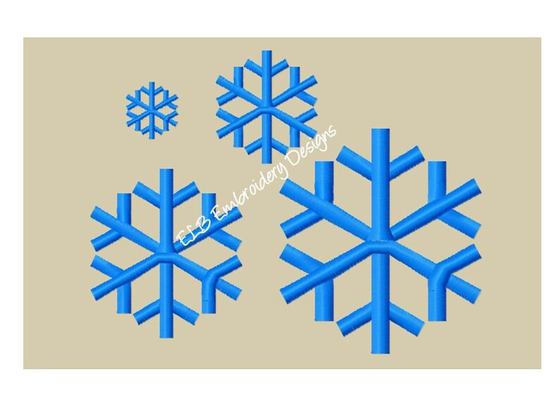 Embroidery Design Snowflake 4 Sizes Digital File Instant Download - Etsy