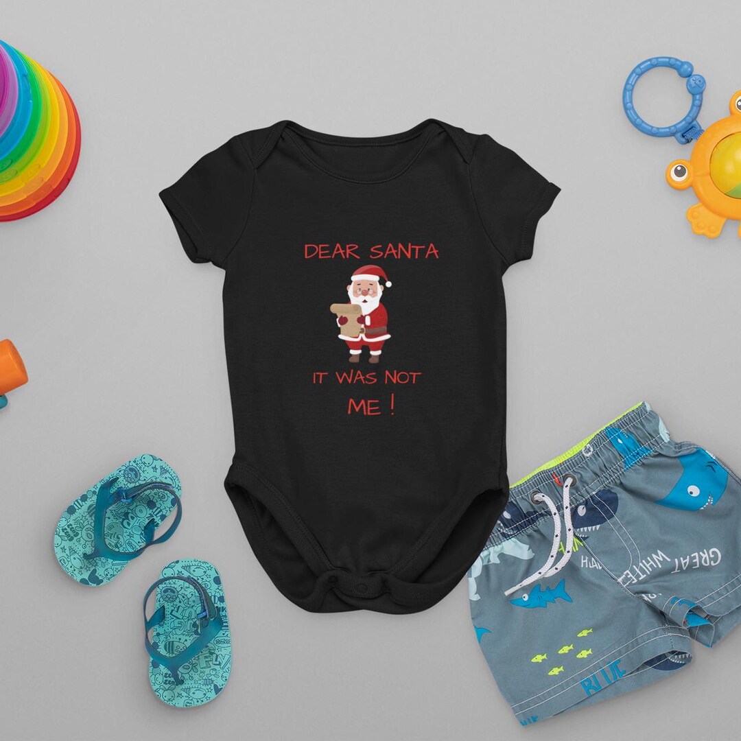 Dear Santa Baby Bodysuit, Christmas Infant Outfit, Baby Christmas ...