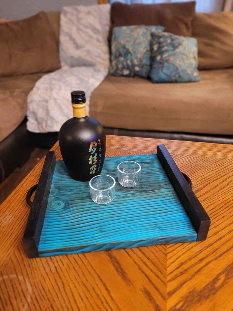 Modern Rustic Tray Shou Sugi Ban Stylish Wood Serving Tray Burned ...