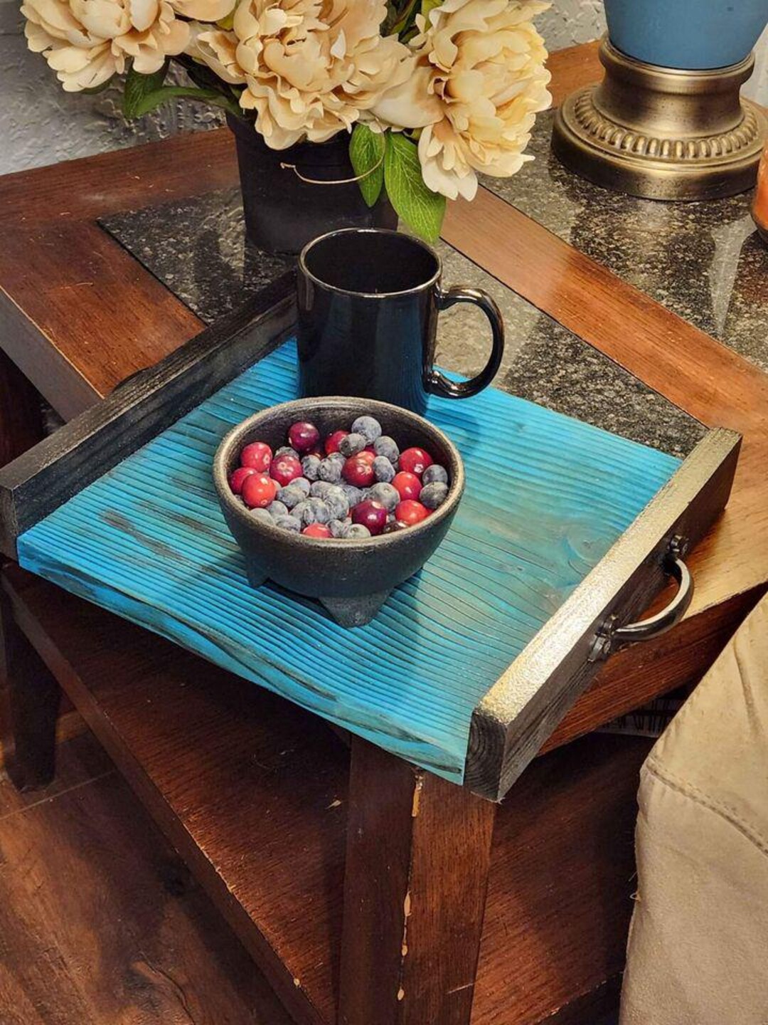 Modern Rustic Tray Shou Sugi Ban Stylish Wood Serving Tray Burned ...
