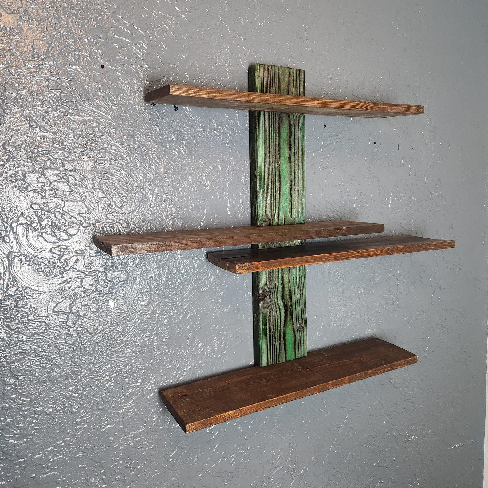 Rustic Japanese Shelf Shou Sugi Ban Green Dyed Modern Style Wood ...