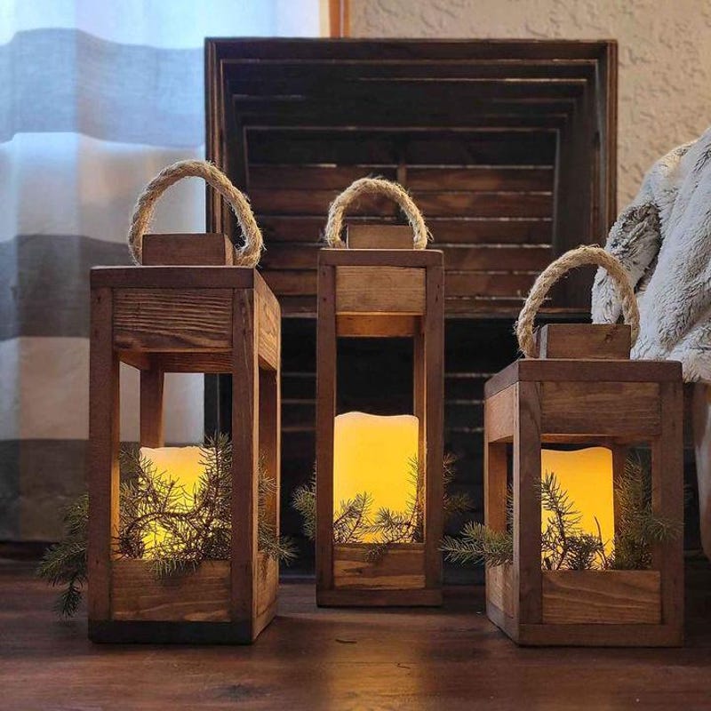 Rustic Lanterns - Etsy