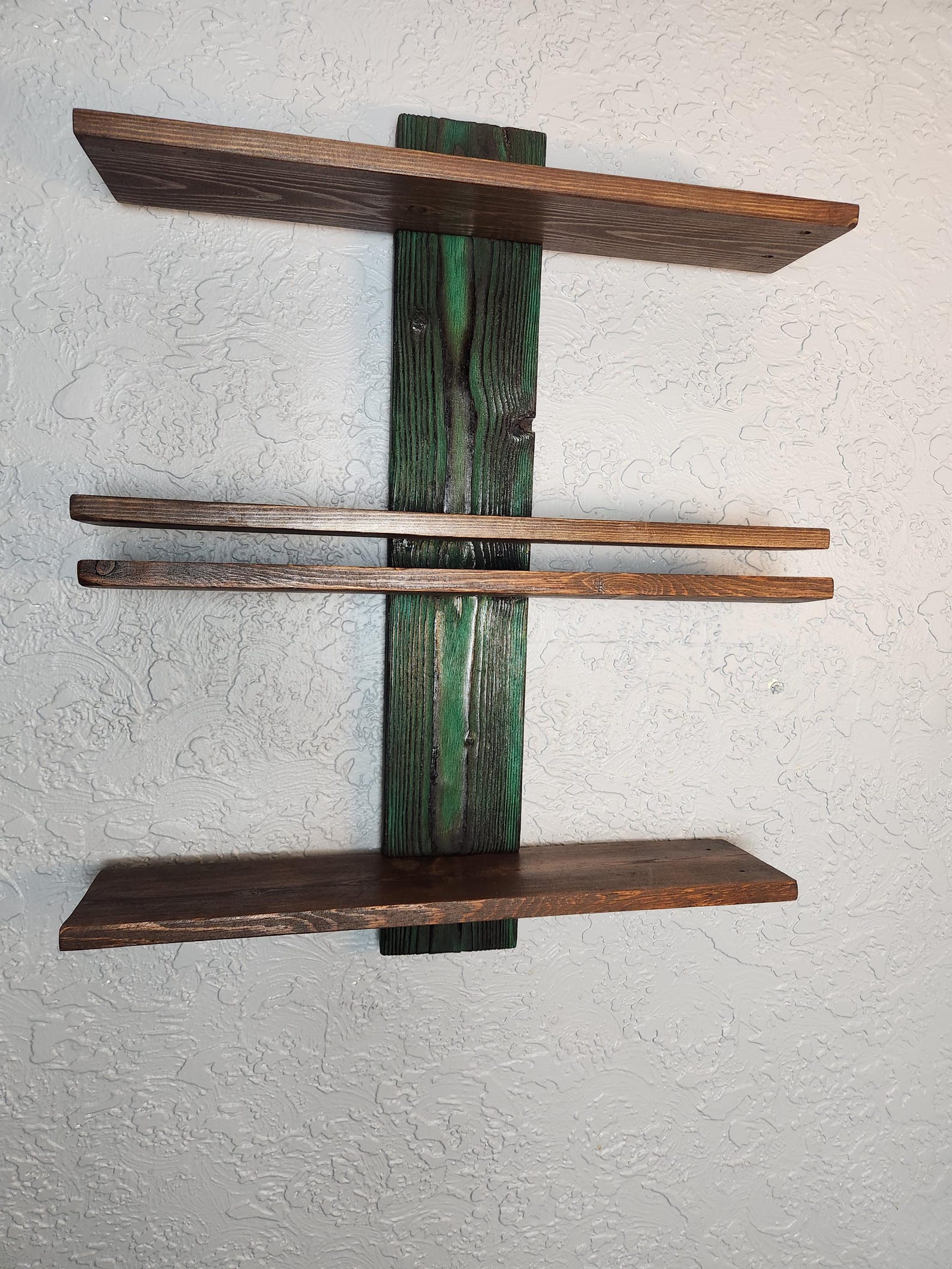 Rustic Japanese Shelf Shou Sugi Ban Green Dyed Modern Style Wood ...