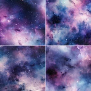 Galaxy Digital Paper, Space Background, Watercolor Galaxy Wallpaper ...