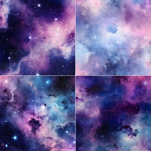 Galaxy Digital Paper, Space Background, Watercolor Galaxy Wallpaper ...