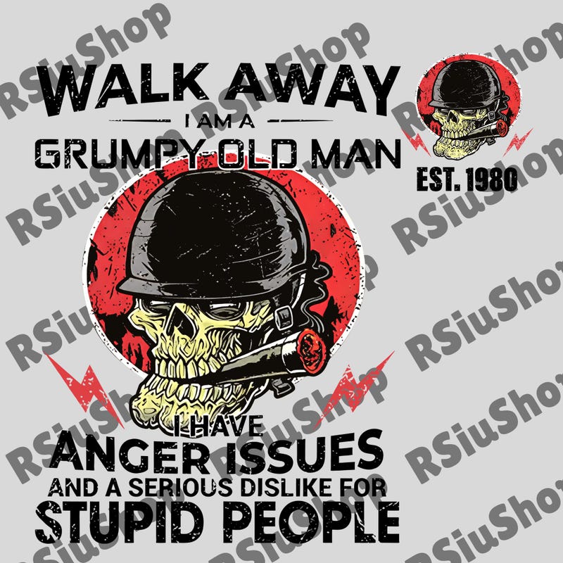 Grumpy Old Man Skull Png - Etsy
