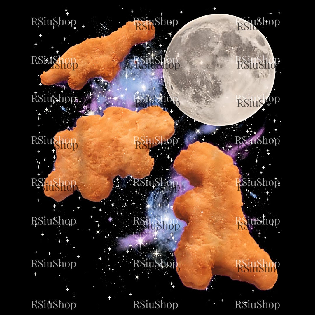 Dinosaur Nugget Moon Howling PNG SVG, Halloween Dinosaur Nugget Clipart ...