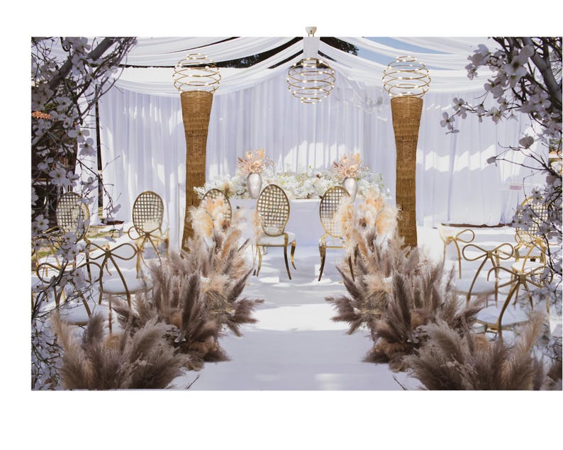 Woven Arch Pillars, Weaved 7.3 Ft Wedding Decor, Ceremony Arch, Boho ...