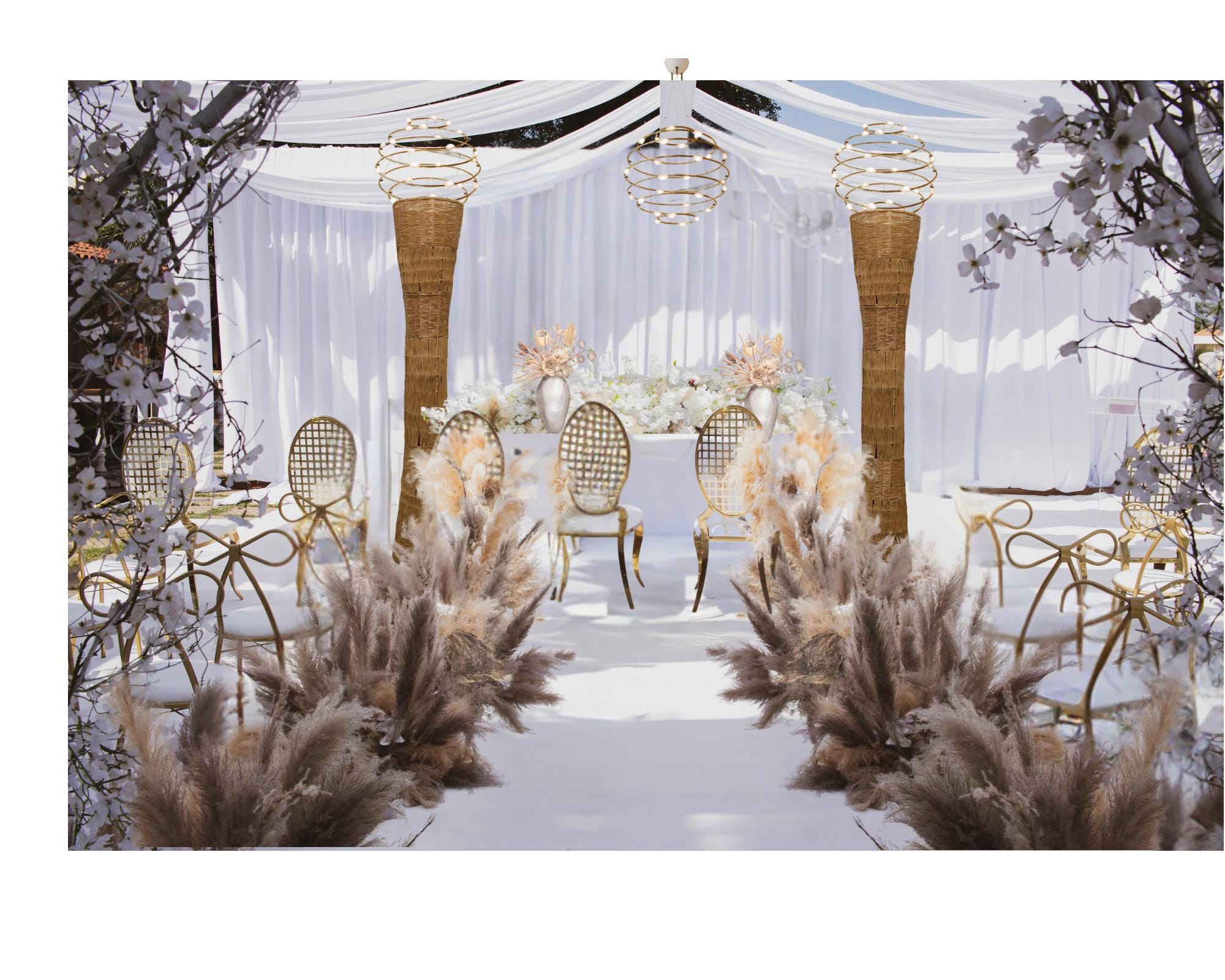 Woven Arch Pillars, Weaved 7.3 Ft Wedding Decor, Ceremony Arch, Boho ...