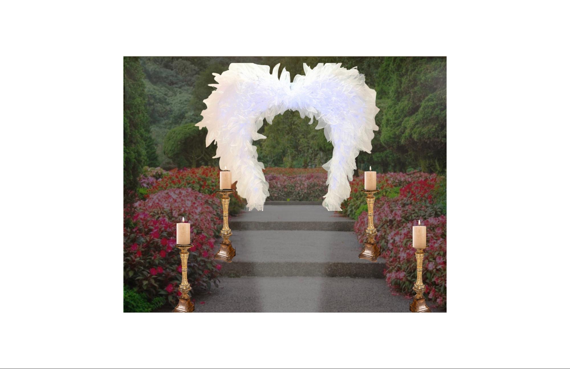 White Angel Wing Arch, Wedding Arch, Fiesta De Quinceanera Prop, Prom ...