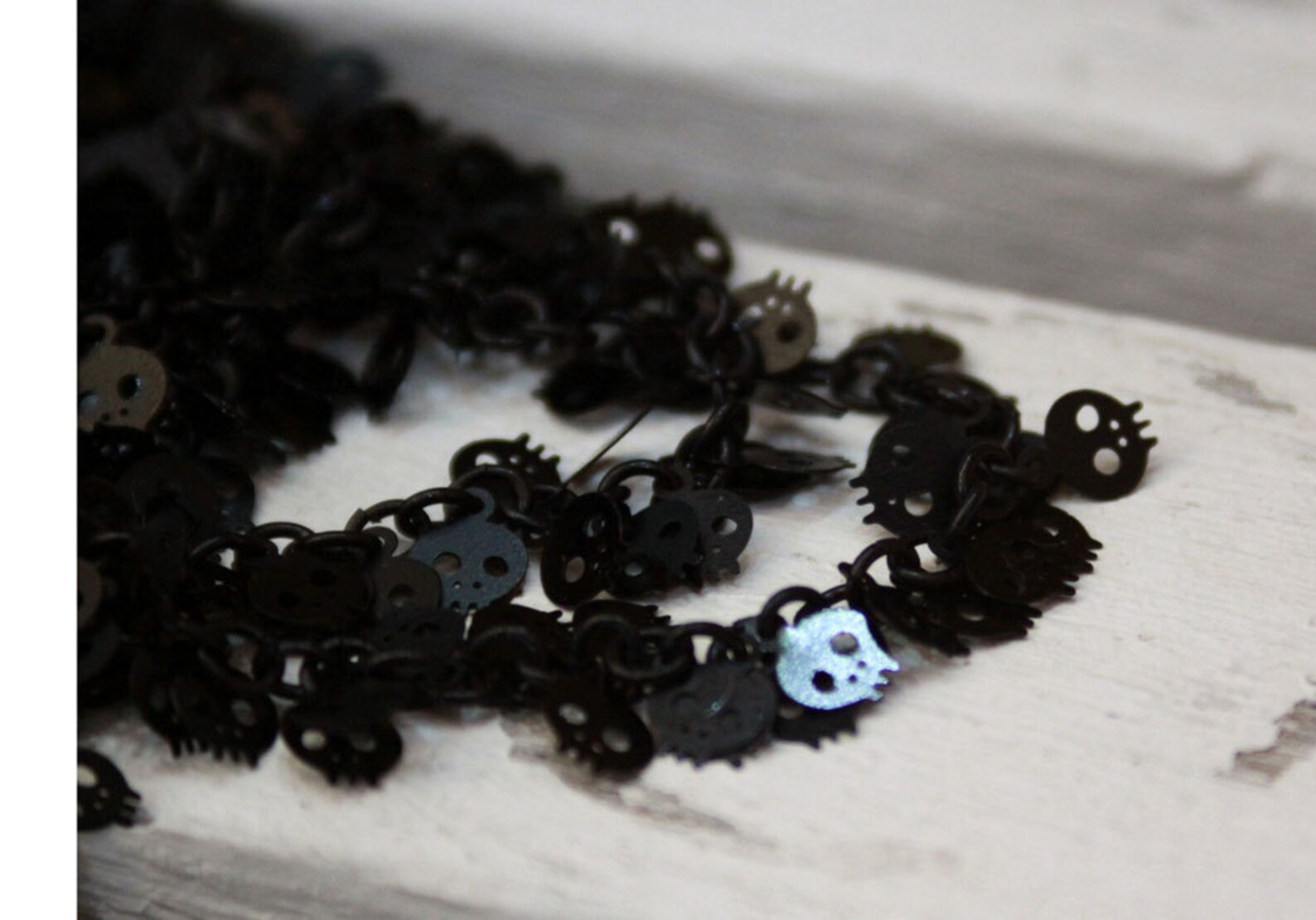 The Cute Black Skull Charm Chain - Etsy