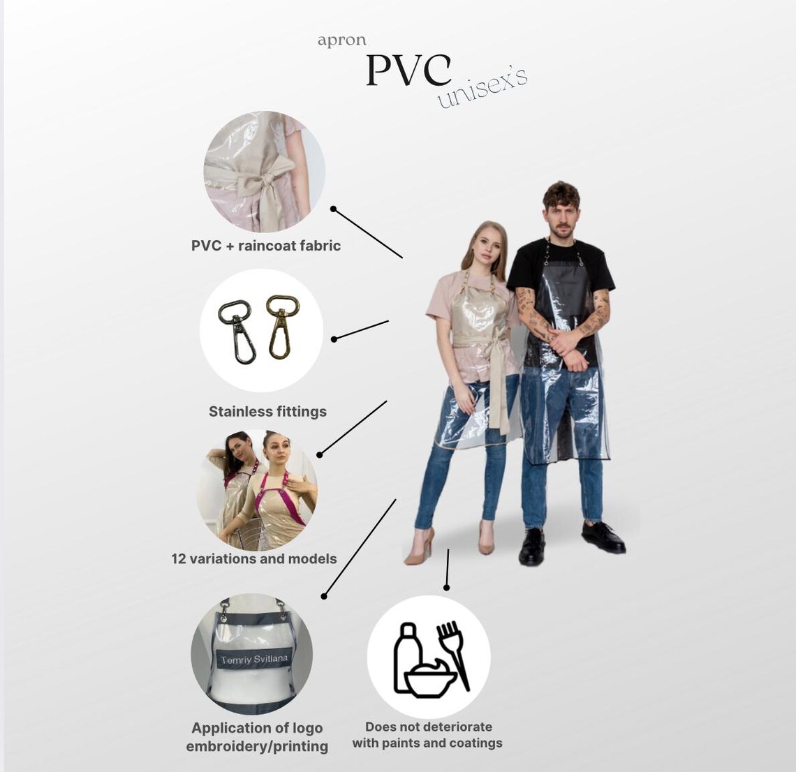 PVC Apron for Womens, Silicone Waterproof Apron, Transparent Apron ...