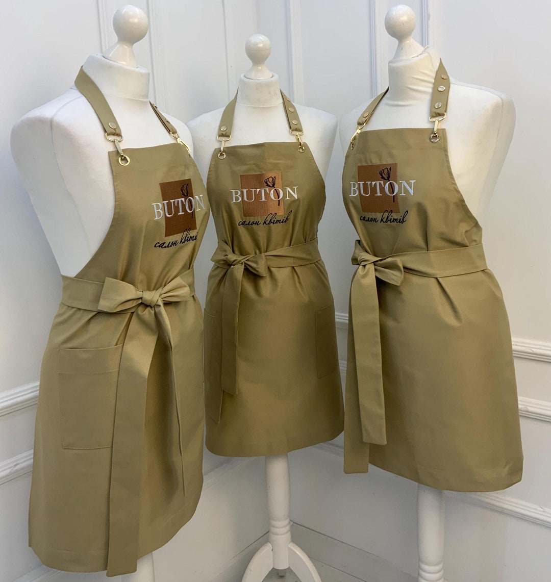 Barista Custom Name Apron, Personalized Text and Logo Apron for Cafe ...