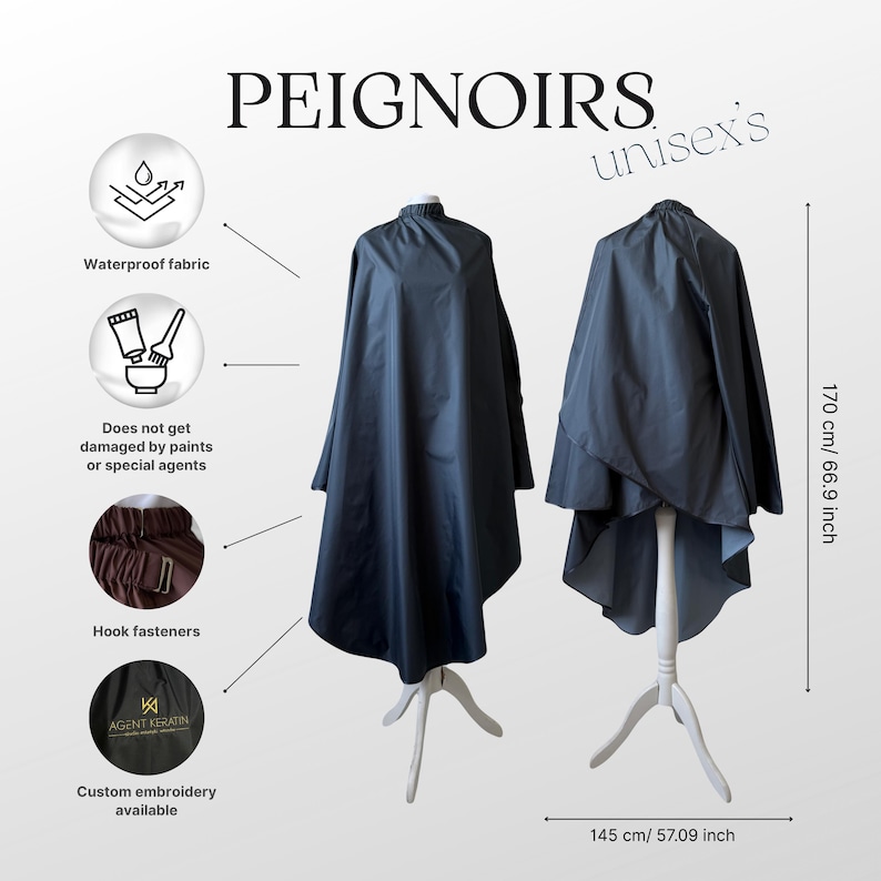 Custom Salon Cape, Personalized Barber Cape With Embroidered Logo or ...