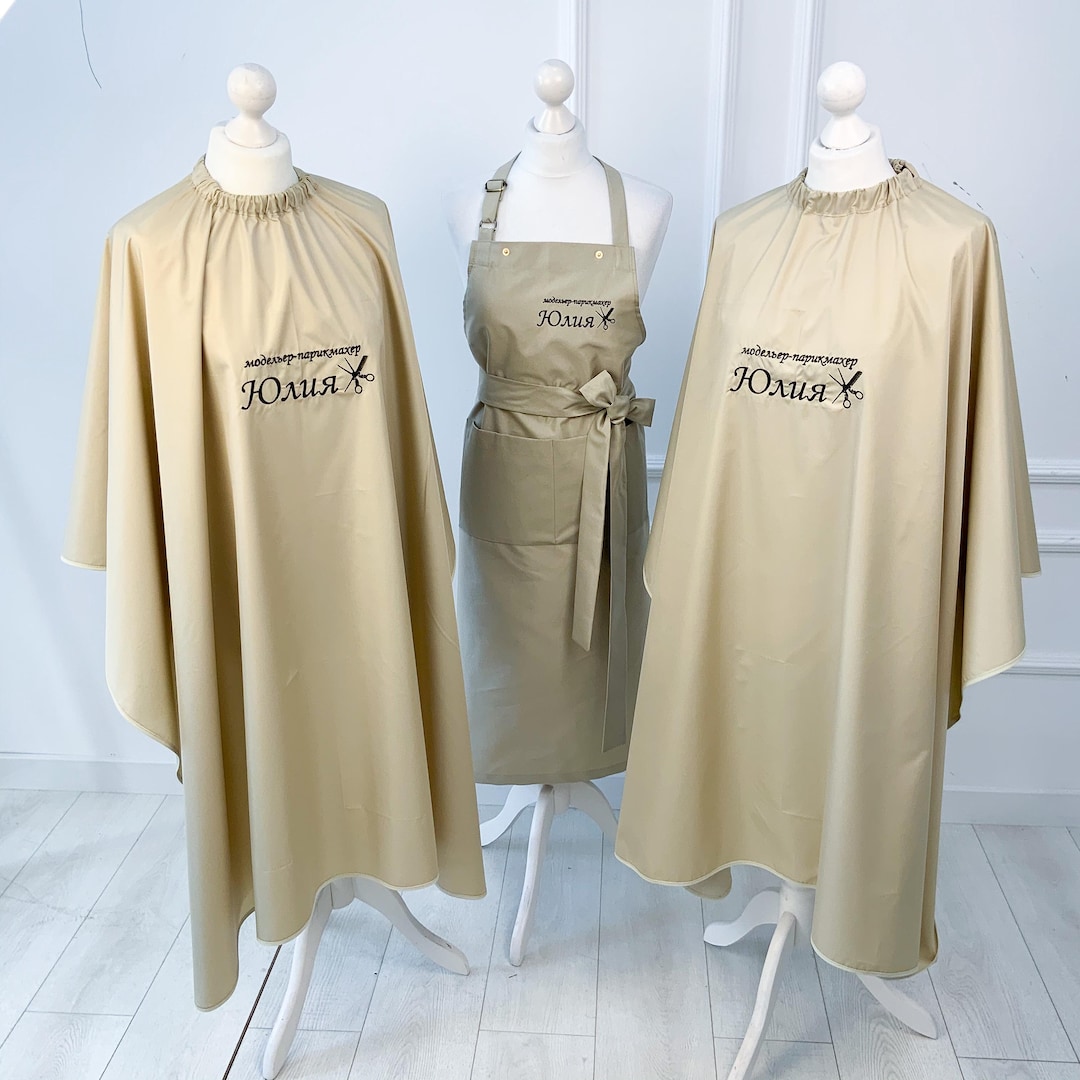 Personalised Hairdressing Gown Printed or Embroidered, Barbershop Cape ...