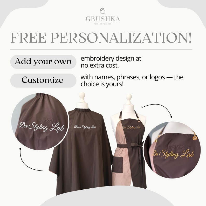 Custom Uniform Salon Set With Embroidery Logo or Text, Personalized ...