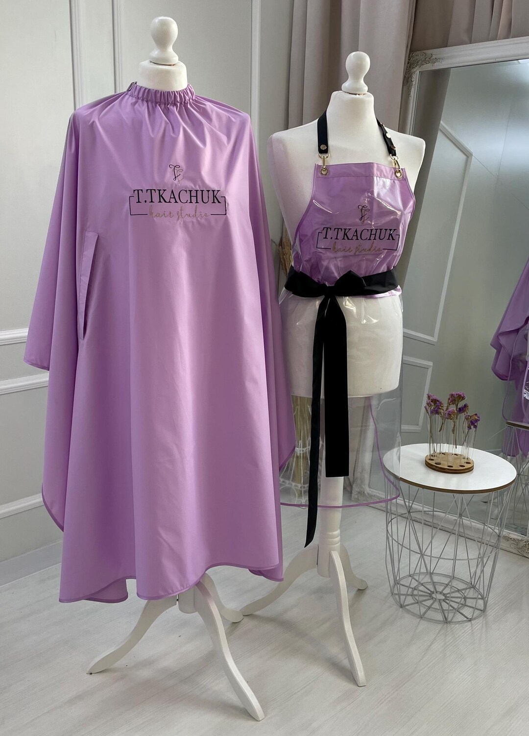 Personalized Hair Dresser Apron and Cape, Custom Haircutting Set Cape ...