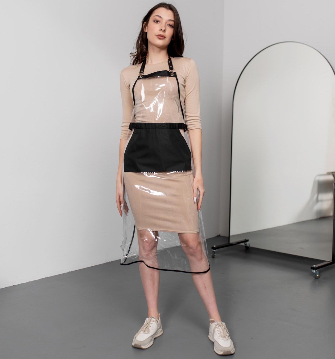 Transparent Waterproof Apron for Hair Stylist, Custom Salon Apron With ...