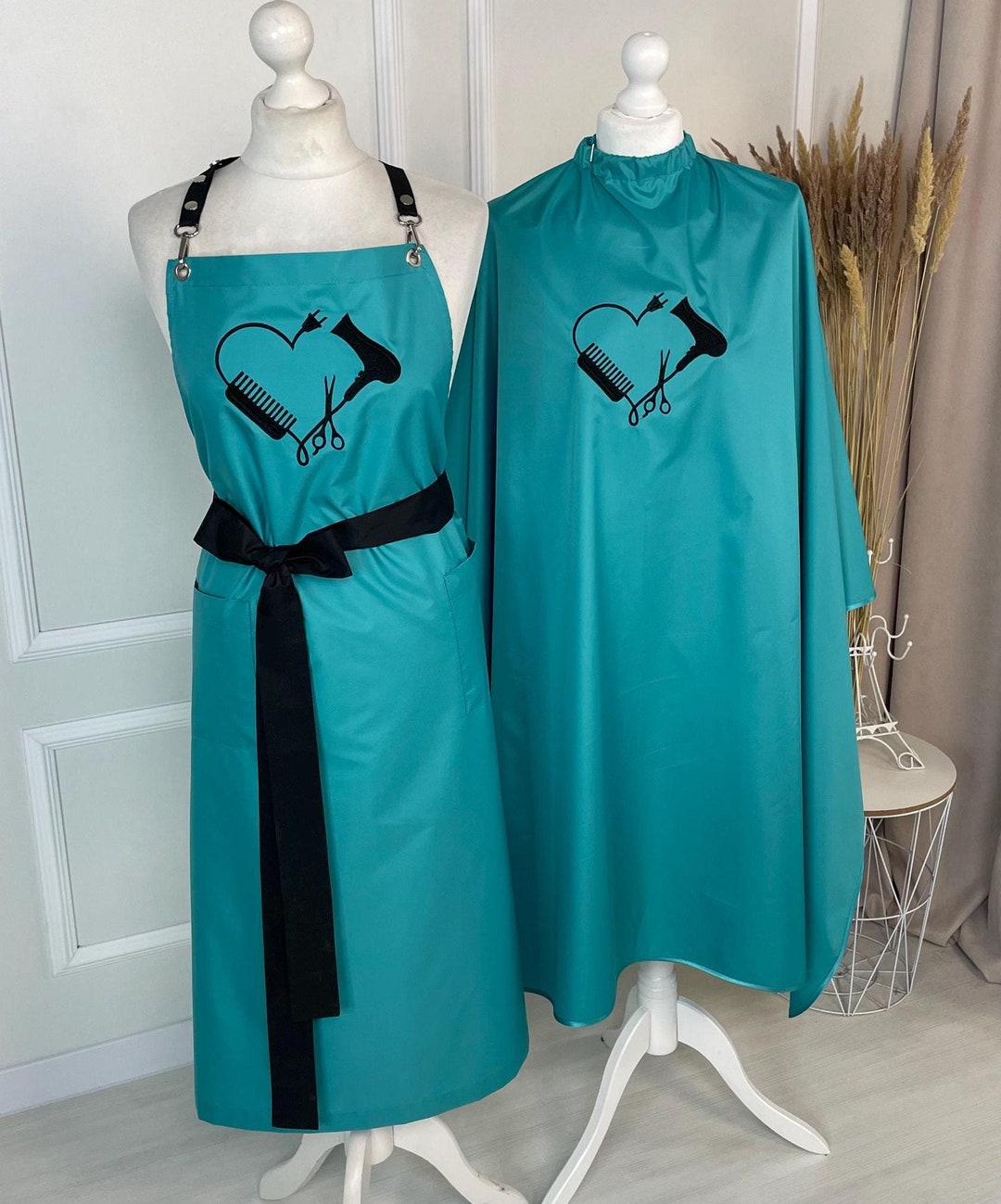 Custom Hair Stylist Cape and Apron Set, Personalized Barber Cape With ...