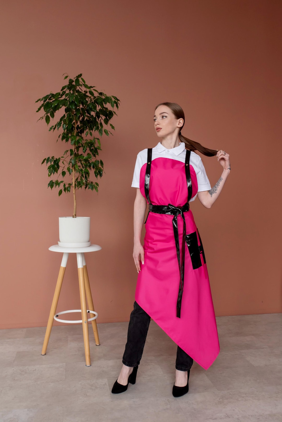 Custom Salon Apron With Logo, Personalized Hair Stylist Apron ...