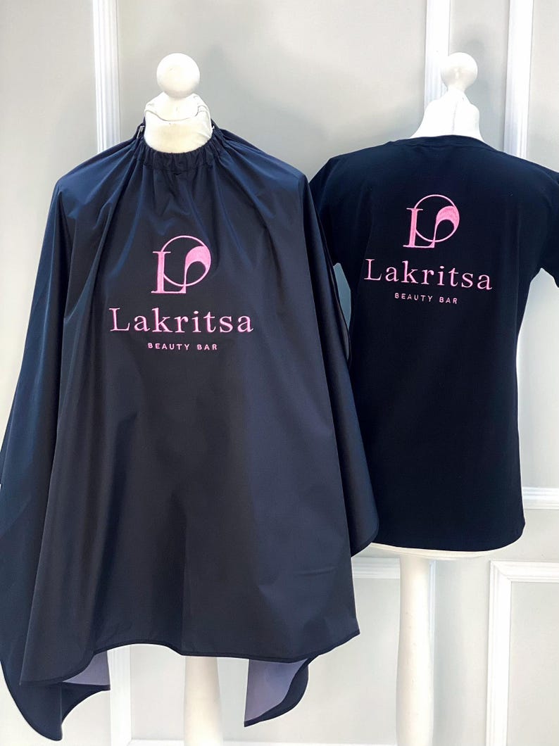 Custom Salon Cape and T-shirt Set, Personalized Stylist Uniform With ...