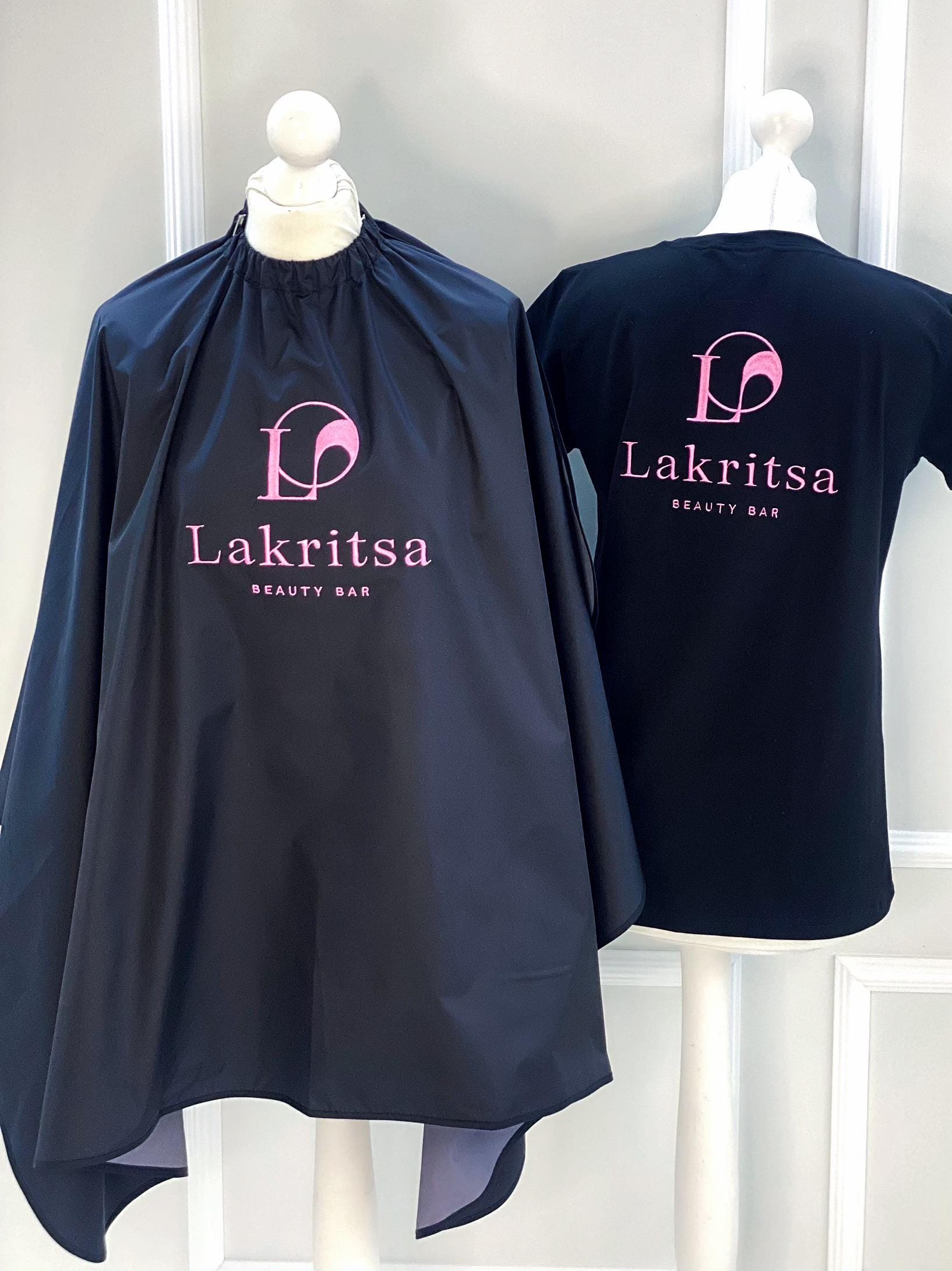 Custom Salon Cape and T-shirt Set, Personalized Stylist Uniform With ...
