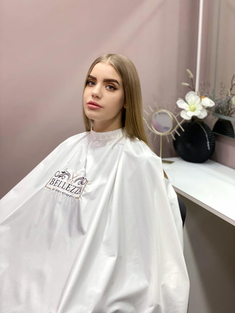 Logo Branded Set Cape and Apron, Personalized Hairdressing Gown With ...