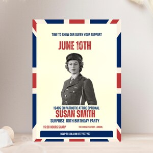Custom 1940s Themed Birthday Invitation | Vintage Patriotic Surprise ...