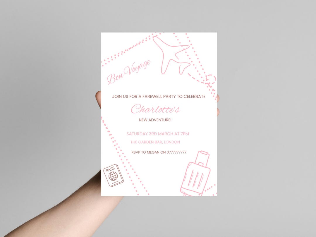 Bon Voyage Going Away Party Invitation Leaving Party Editable Invite - Etsy