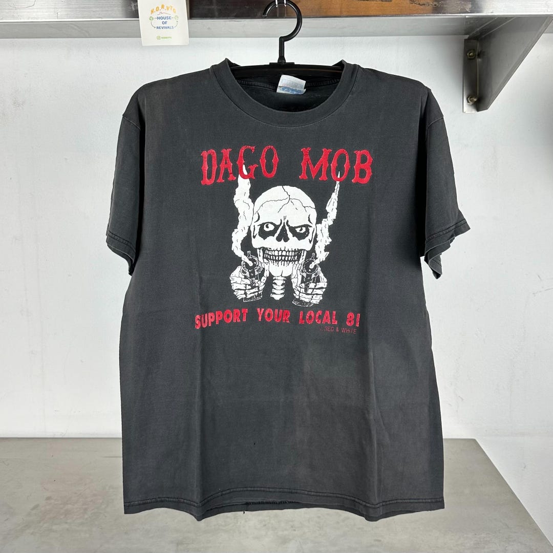 Vintage 90s Dago Mob Motorcycle Support Your Local 81 T-shirt, Vintage ...