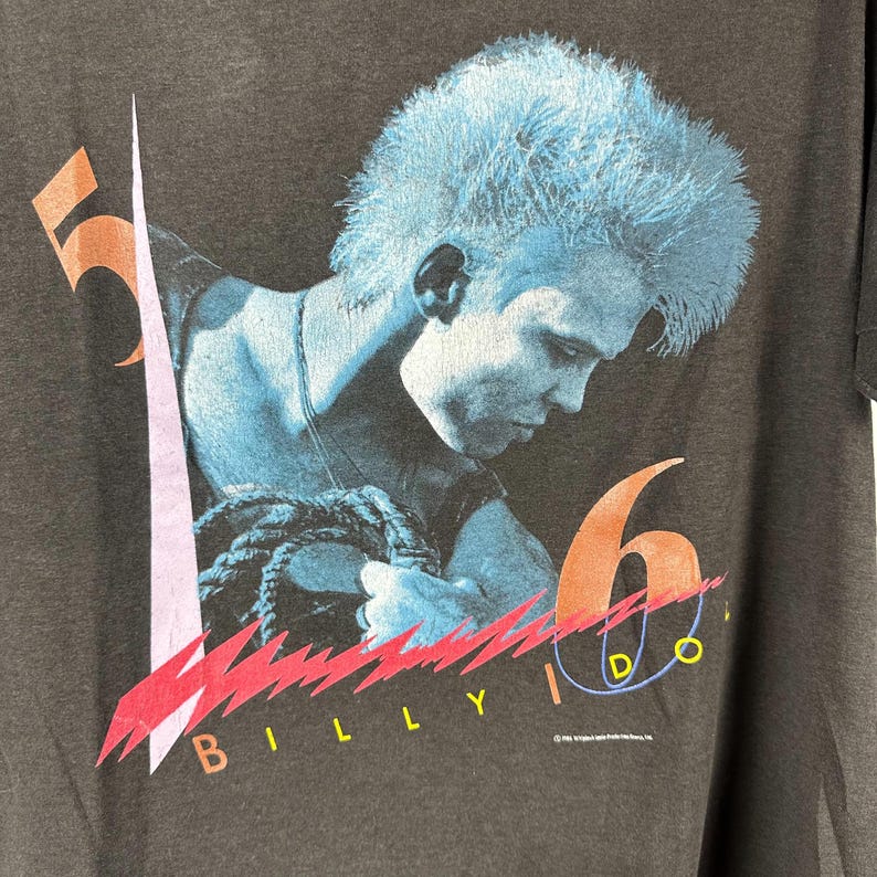 Vintage 1986 Billy Idol Whiplash Smile Punk Singer T-shirt, Vintage ...