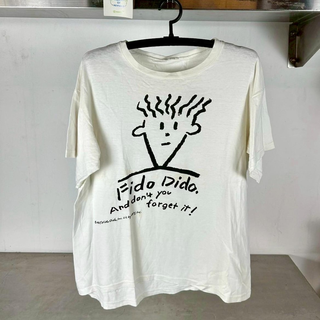 Vintage 1985 Fido Dido Cartoon Character Artwork Large T-shirt, Vintage ...