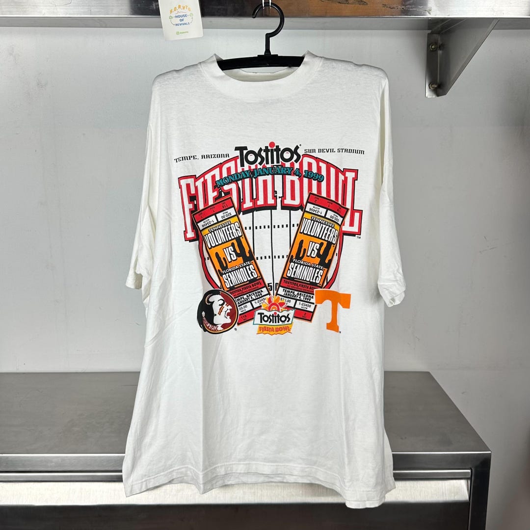Vintage 1999 Tostitos Fiesta Bowl FSU Seminoles VS Tennessee Volunteers NCAA T-shirt, Vintage ...