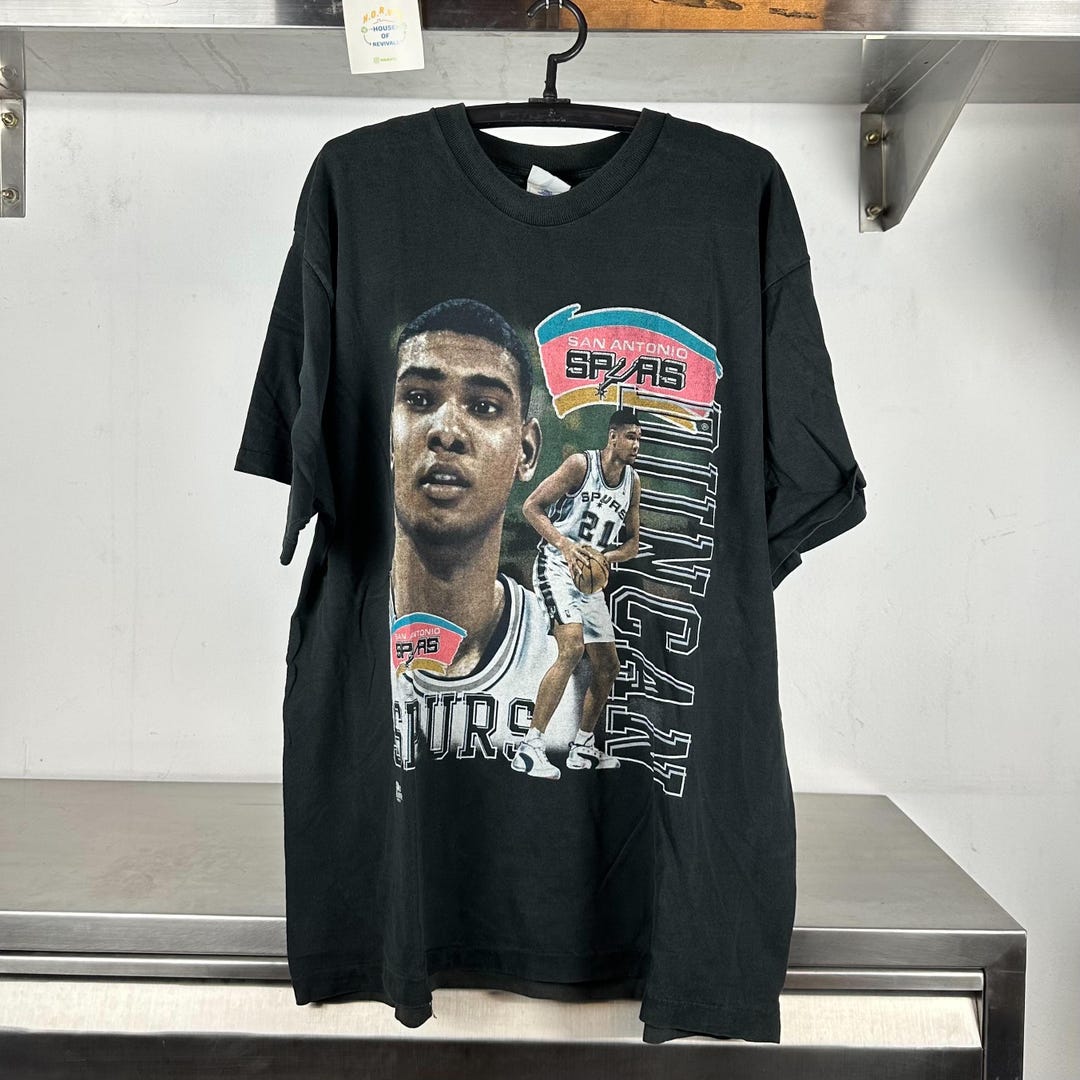 Vintage 90s Tim Duncan San Antonio Spurs NBA 2XL Pro Player Single Stitch T-shirt, San Antonio ...