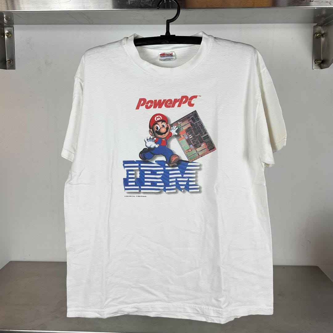Vintage 2000 Super Mario IBM Power PC Nintendo Computer Promo T-shirt ...