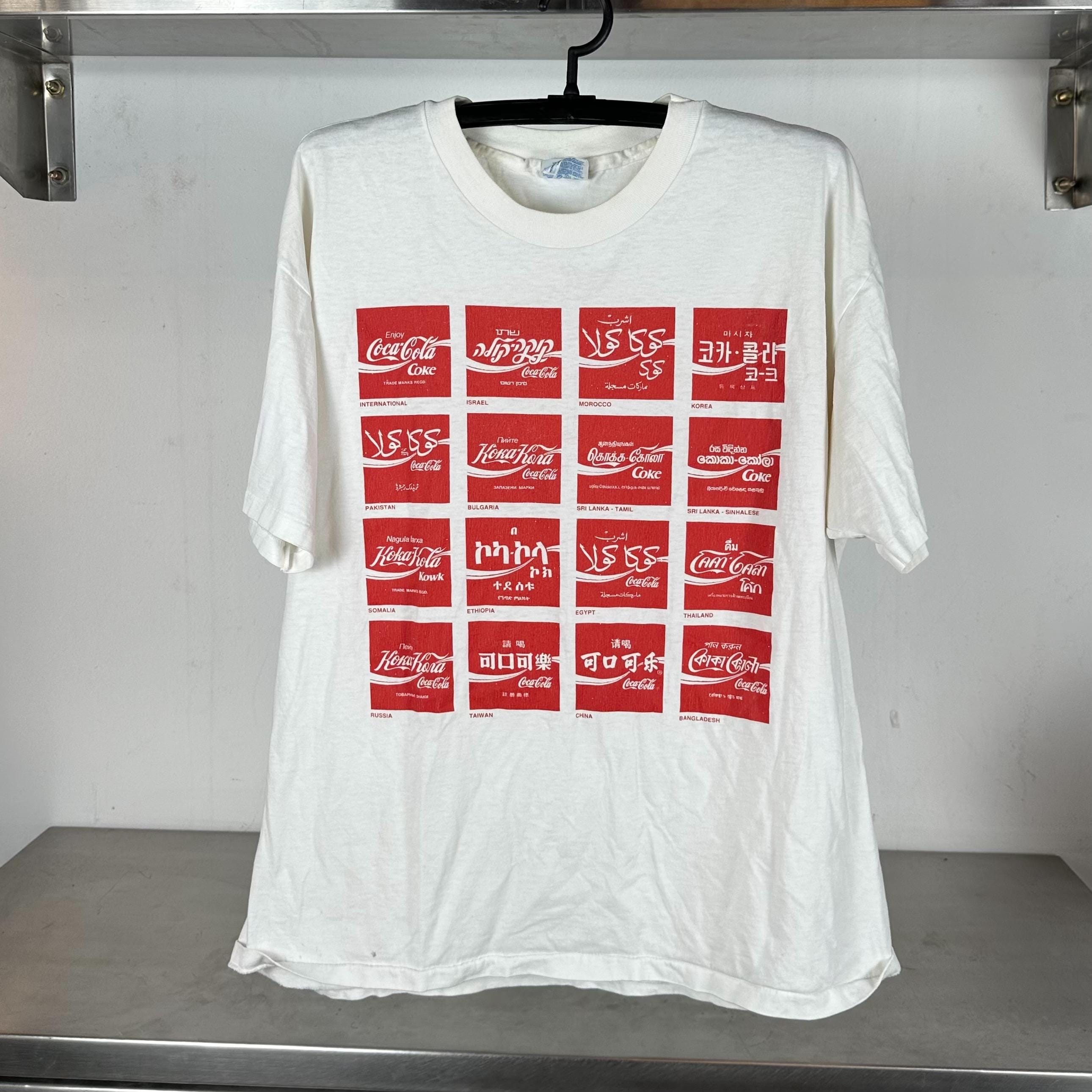 Vintage 90s Enjoy Coca Cola Languages Pop Art Style Promo Single Stitch ...