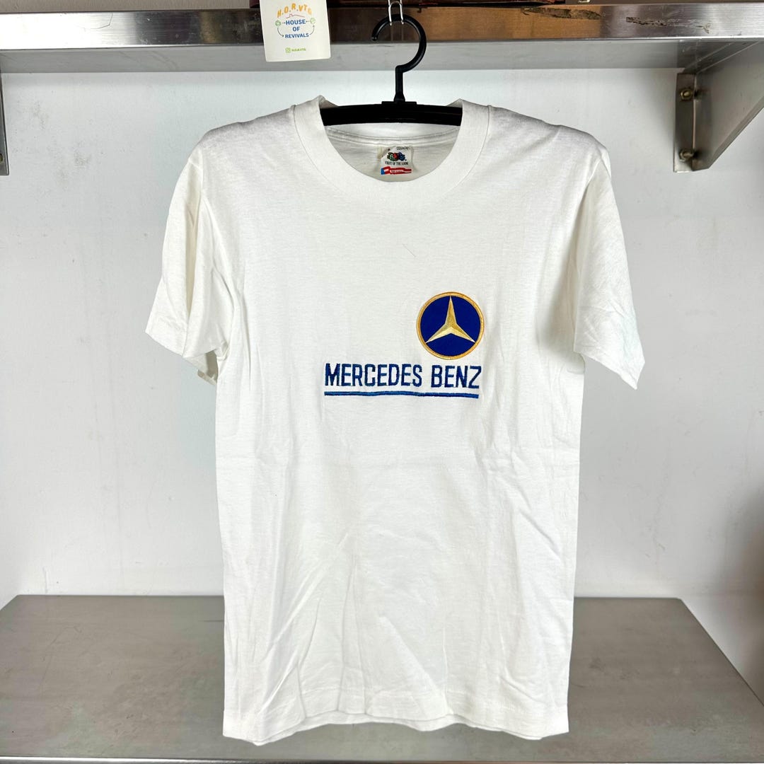 Vintage 90s Mercedes Benz Embroidered Logo Small Single Stitch T-shirt ...