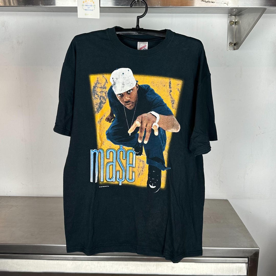 Vintage 1997 Mase Harlem World Rap Hiphop Promo XL Jerzees Black T ...