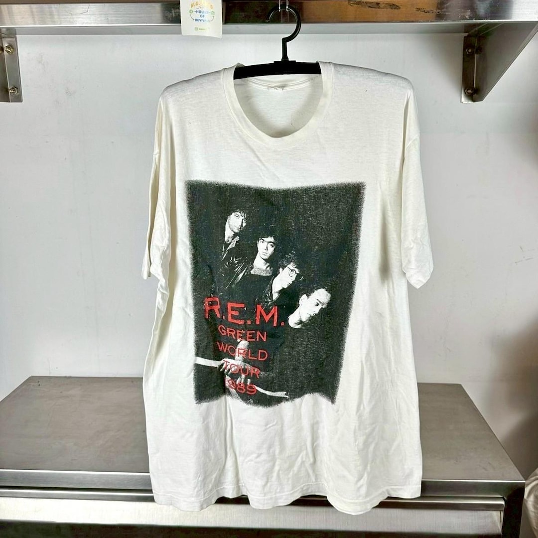 Vintage 1989 REM Green Rock Band Tour Double Sided T-shirt, Vintage Band Tshirt, Vintage Band ...