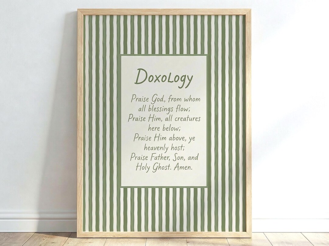 Doxology Christian Wall Art Printable Hymn Faith Based Vintage Home ...