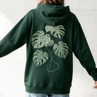 Embroidered Monstera Plant Hoodie - Etsy Canada