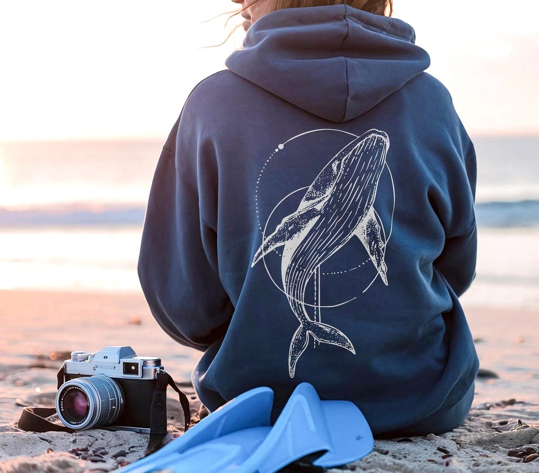 Whale Hoodie Ocean Lovers Gift for Sea Life Diving Girl Sweatshirt Zip ...
