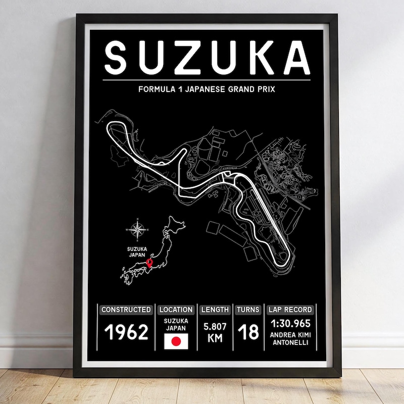F1 Suzuka Track Poster - Etsy